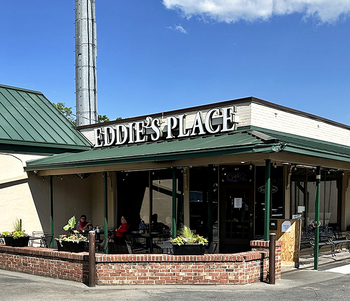 Eddie's Place welcomes hungry souls with its distinctive green roof and inviting patio &ndash; where breakfast dreams come true and friendships are forged over coffee.