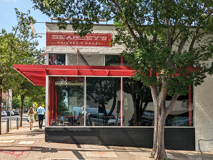 The unassuming storefront that launches a thousand chicken pilgrimages. Beasley's red awning signals you've arrived at fried chicken nirvana in downtown Raleigh.