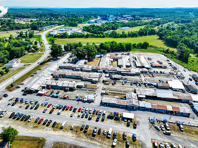 The cathedral of collectibles awaits! Wooden rafters preside over this hallowed ground where bargain hunters worship at the altar of "previously loved" treasures.