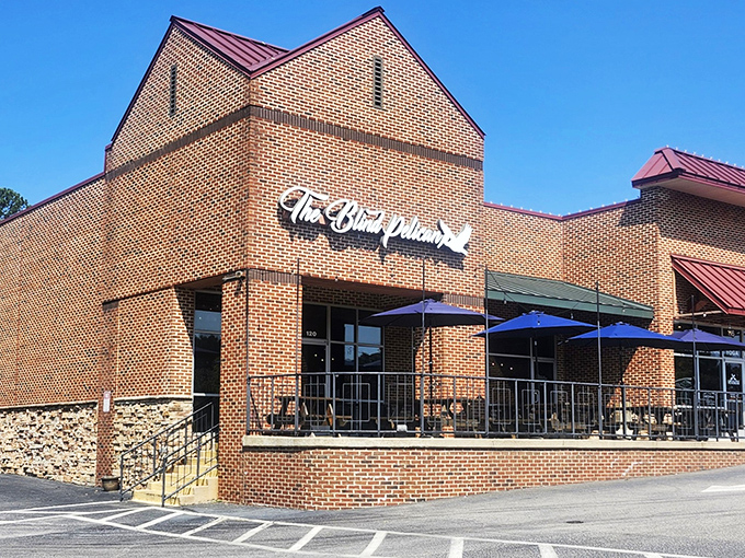 The Blind Pelican's brick exterior hides culinary treasures that would make any seafood lover weep with joy.