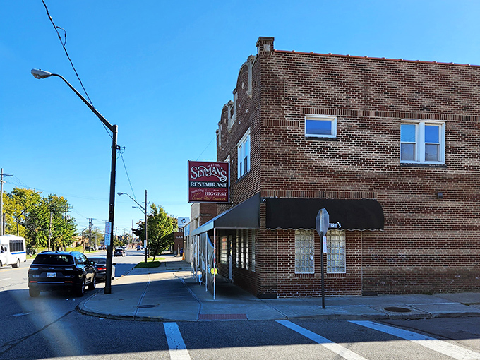 The iconic red sign beckons like a lighthouse for sandwich lovers. Cleveland's corned beef cathedral stands ready to welcome hungry pilgrims.