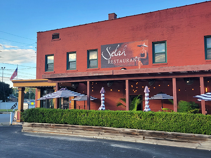The striking red brick exterior of Selah Restaurant stands proudly on a Struthers corner, where financial transactions have given way to culinary ones.
