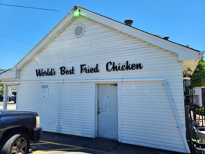 The bold proclamation on this humble white siding isn't just marketing&mdash;it's a promise that generations of Cincinnatians know is kept.