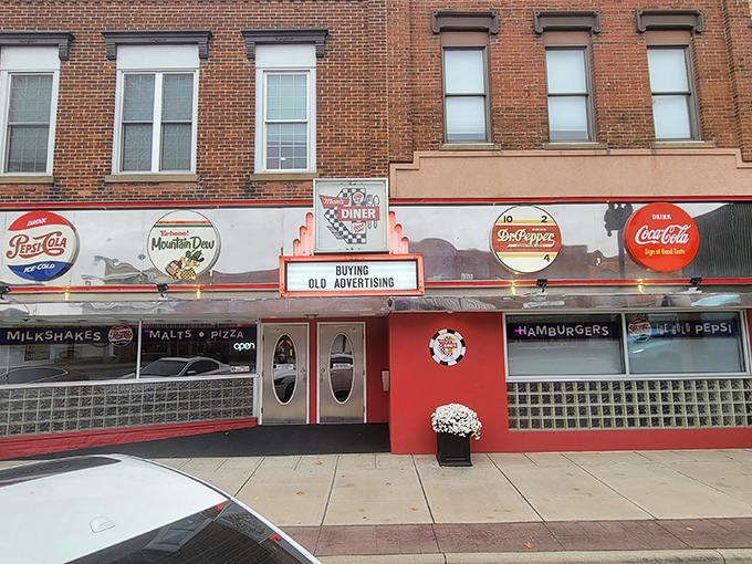 The classic brick fa&ccedil;ade with its black and white striped awning isn't just retro-themed&mdash;it's a time machine disguised as a diner in downtown Archbold. 