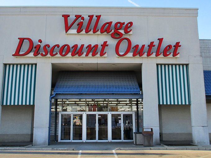 The bold red letters beckon like a siren song to bargain hunters everywhere – Village Discount Outlet isn't just a store, it's a treasure-hunting expedition waiting to happen.