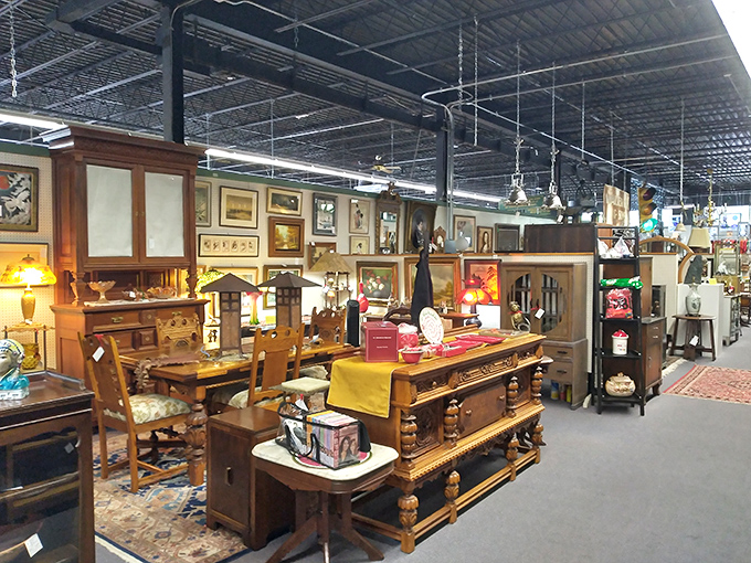 A treasure hunter's paradise where furniture tells stories and every aisle promises discovery. The high ceilings make room for memories to breathe.