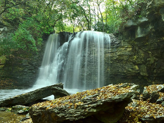 Nature's masterpiece in full flow – Hayden Falls creates a mesmerizing curtain of water against ancient limestone that's been perfecting its performance for millennia.