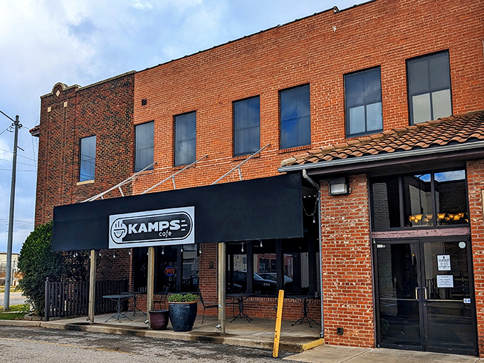 The unassuming brick exterior of Kamp's 1910 Caf&eacute; stands like a culinary sentinel in Oklahoma City's Midtown, promising delights without pretension.