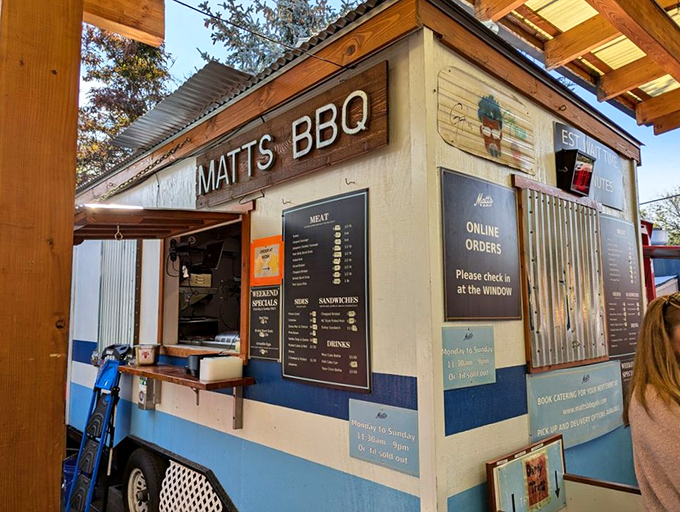 The blue and white food cart that launched a thousand road trips. Matt's BBQ stands as Portland's temple to Texas-style smoked meat perfection.