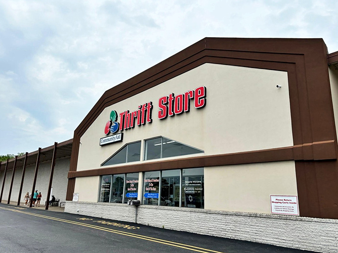 The vastness of CommunityAid's interior makes you feel like you've entered a cathedral dedicated to the religion of bargain hunting. 