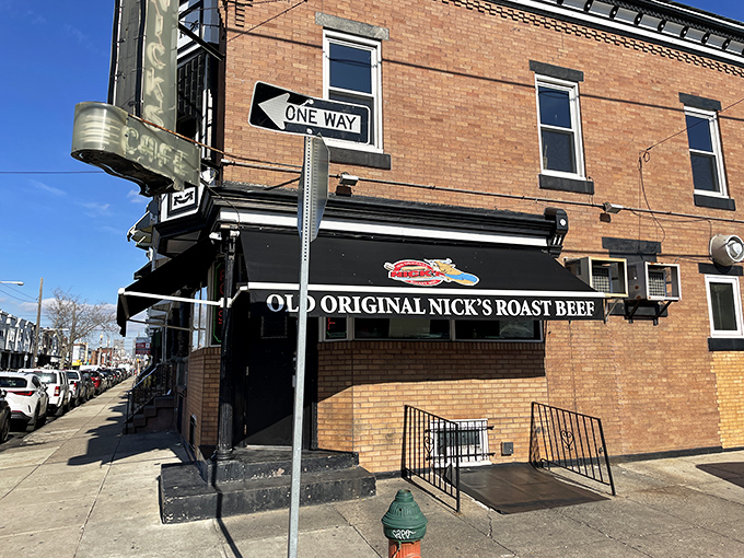 The unassuming brick exterior of Old Original Nick's Roast Beef hides culinary treasures that locals have cherished for decades.