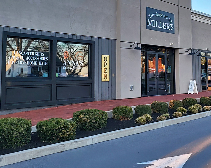 The Shoppes at Miller's welcomes visitors with classic Lancaster County charm, promising treasures both edible and collectible behind those doors.