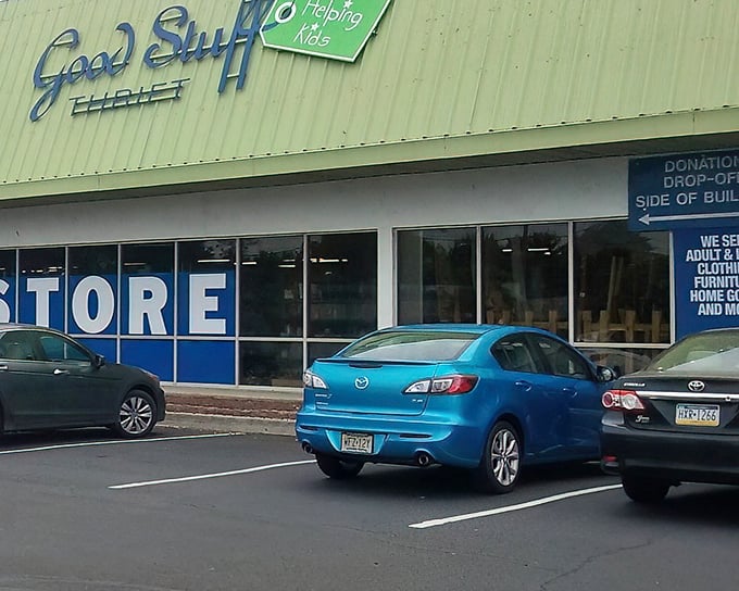 The unassuming exterior of Good Stuff Thrift belies the wonderland of treasures within. Like a book you can't judge by its cover, this place delivers.