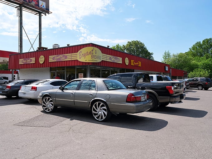 The red and yellow beacon of Bryant's stands proudly on Summer Avenue, promising "HOT BISCUITS" in letters that could guide hungry travelers home from miles away.