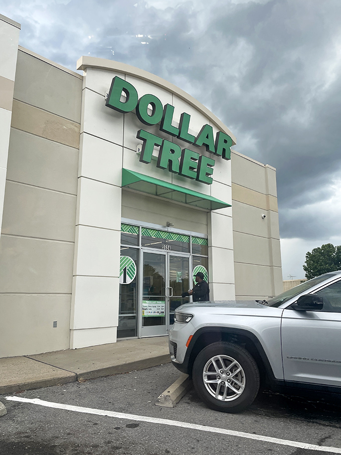 The iconic green and white signage beckons bargain hunters like a retail lighthouse on Charlotte Pike. No fancy frills, just pure shopping potential waiting inside.
