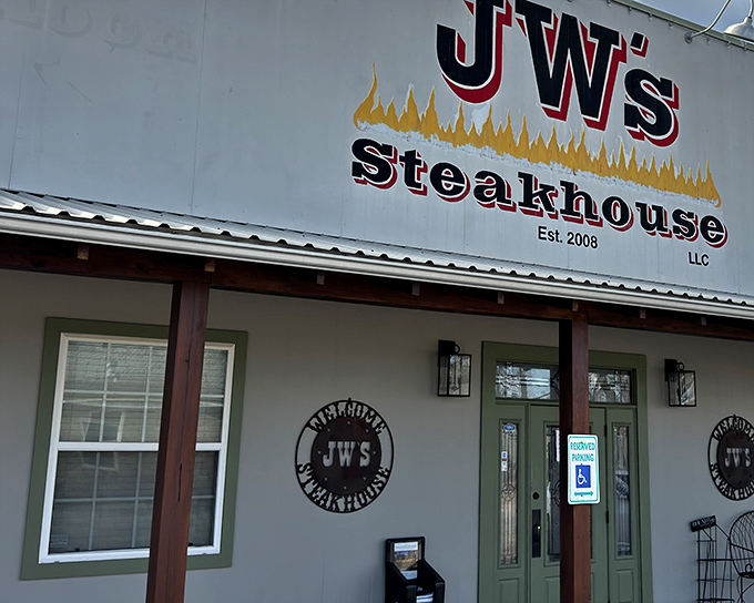 The unassuming exterior of J W's Steakhouse promises little but delivers everything&mdash;like finding a diamond in a haystack that happens to serve perfect steaks.