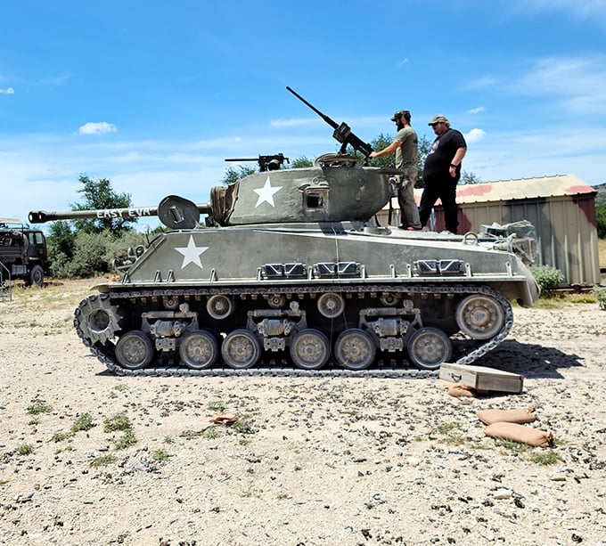 This British self-propelled artillery piece isn't your typical Texas ride. Imagine commanding this 32-ton beast across the rugged Hill Country terrain.