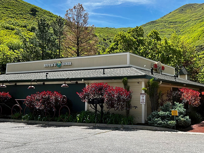 Nestled against Emigration Canyon's emerald slopes, Ruth's Diner stands like a comfort food oasis waiting to welcome hungry travelers home.