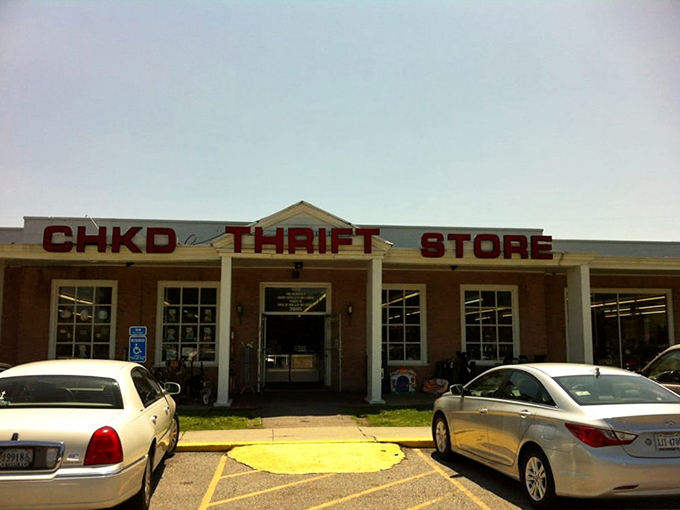 The red letters beckon like a siren song to bargain hunters. Behind this unassuming facade lies a wonderland of second chances and unexpected treasures.