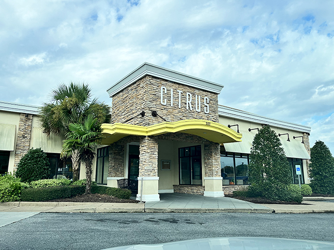 Citrus welcomes hungry visitors with its distinctive stone facade and cheerful yellow awning&mdash;like sunshine beckoning you to breakfast paradise.