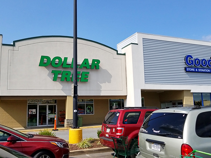The iconic green Dollar Tree sign beckons like a beacon of bargain hope. This Charles Town treasure trove promises adventures in thrift without breaking the bank.
