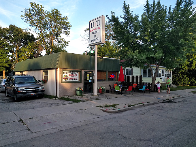 The unassuming exterior of 11:11 Burgers & Beignets proves once again that in Wisconsin, culinary treasures often hide in plain sight.