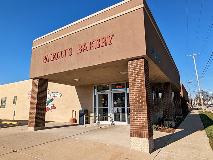 The pink exterior with bold red lettering isn't trying to impress anyone&mdash;it's too busy perfecting what's inside. Wisconsin's best-kept sweet secret awaits.