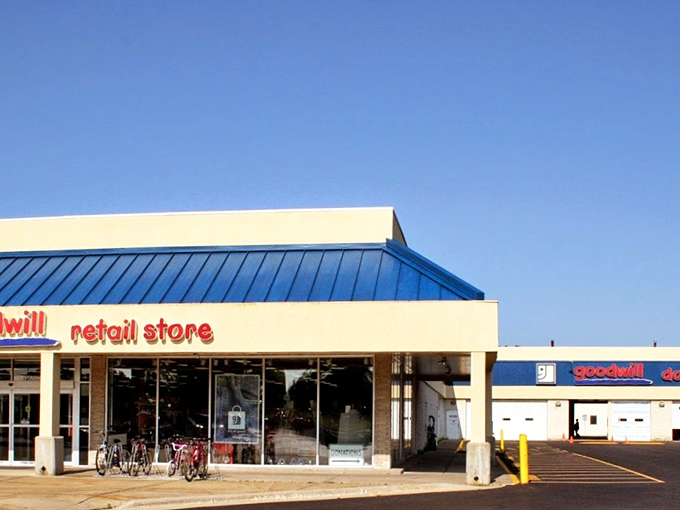 The blue-roofed retail wonderland where one person's castoffs become another's treasures. Madison's thrift mecca stands ready for bargain hunters.