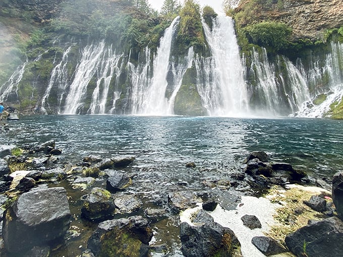 Nature's masterpiece in full display &ndash; Burney Falls cascades 129 feet with such ethereal beauty that you'll wonder if someone slipped something into your trail mix.