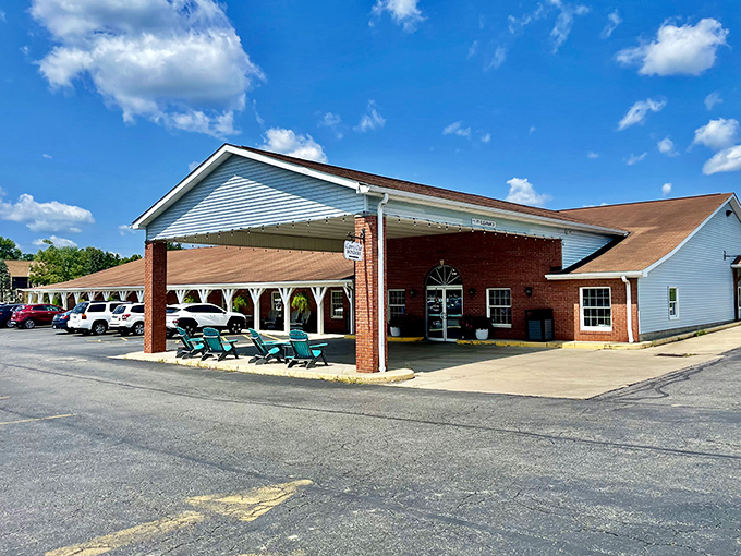 The unassuming exterior of Mary Yoder's belies the culinary treasures within. Those teal benches aren't just for show&mdash;they're for the inevitable (and worthwhile) wait.