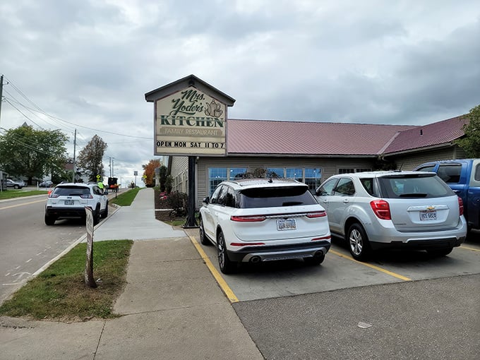 The unassuming exterior of Mrs. Yoder's Kitchen promises no frills, just honest-to-goodness food that'll make you question why you ever eat anywhere else.