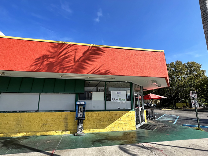 The classic sign says it all – "Your Friendly Neighborhood Eatery" isn't just marketing; it's a promise Jimmy's has kept for generations of Miamians.