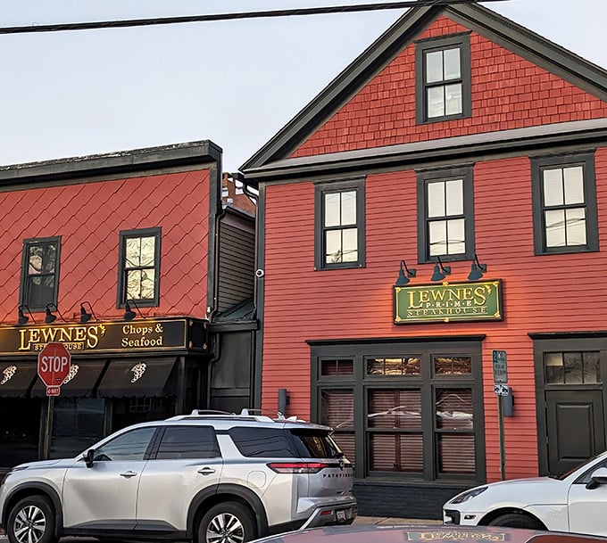 The iconic salmon-colored exterior of Lewnes' stands proudly on the corner, like a beacon calling to carnivores across Maryland.