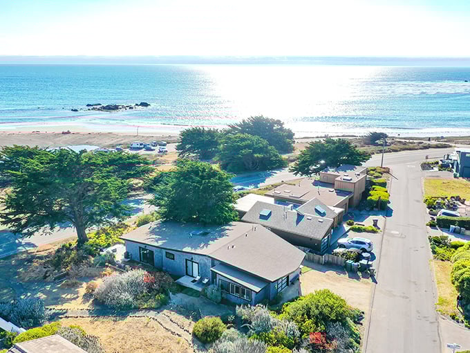 Cambria's coastline sparkles like nature's jewelry box, where the Pacific meets charming beachfront homes in a scene that belongs on the cover of Coastal Living.