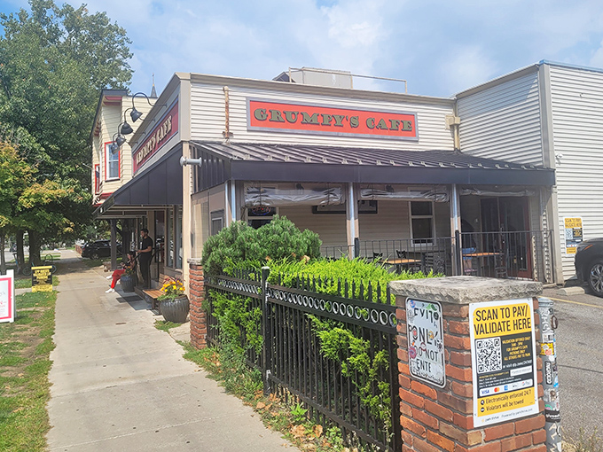 The unassuming exterior of Grumpy's Cafe in Cleveland hides culinary treasures within. Don't let the name fool you&mdash;there's nothing but happiness inside.