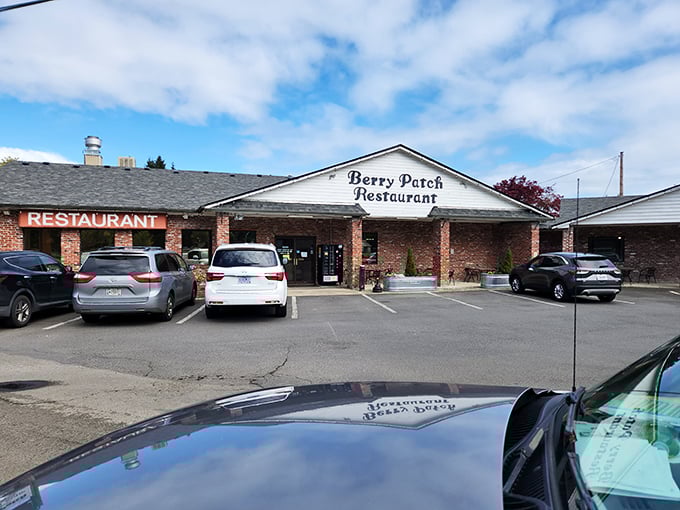 The unassuming facade of Oregon Wild Berries promises treasures within. Like finding a secret door to Willy Wonka's factory, but with marionberries instead of chocolate.