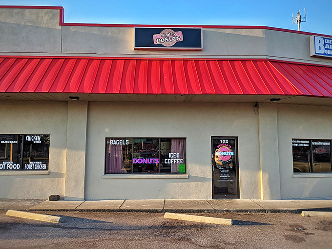 The unassuming exterior of Nicola's Donuts proves once again that culinary treasures often hide in plain sight, like Tampa's answer to Clark Kent.