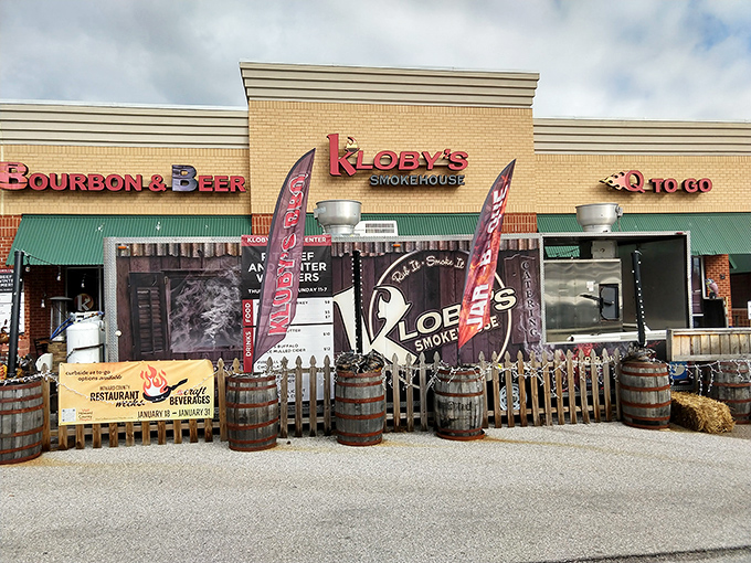 Strip mall on the outside, smoke palace on the inside. Kloby's unassuming exterior hides barbecue treasures that would make any Texan do a double-take.