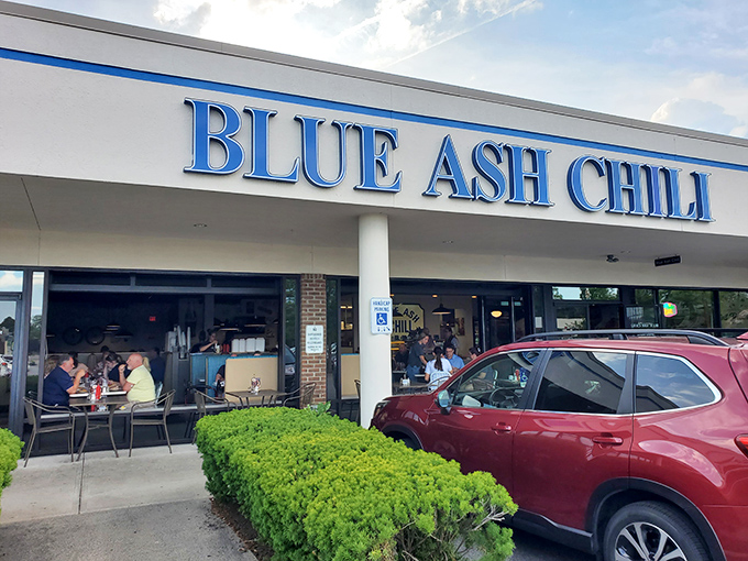 The unassuming storefront hides culinary treasures within, like finding a diamond in a strip mall. Cincinnati's chili devotees know exactly what awaits inside.