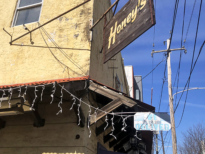 That weathered wooden sign hanging above Honey's entrance isn't just decoration&mdash;it's a beacon for breakfast enthusiasts seeking Philadelphia's best-kept culinary secret.