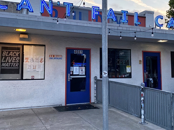 The iconic blue neon glow of Rudy's Can't Fail Cafe beckons hungry souls like a lighthouse for the breakfast-deprived. Punk rock meets pancakes in this Emeryville institution.