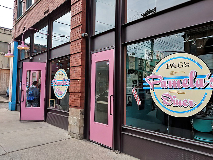 Those iconic pink doors aren't just an entrance to a diner&mdash;they're a portal to Pittsburgh's breakfast paradise where pancake dreams come true.