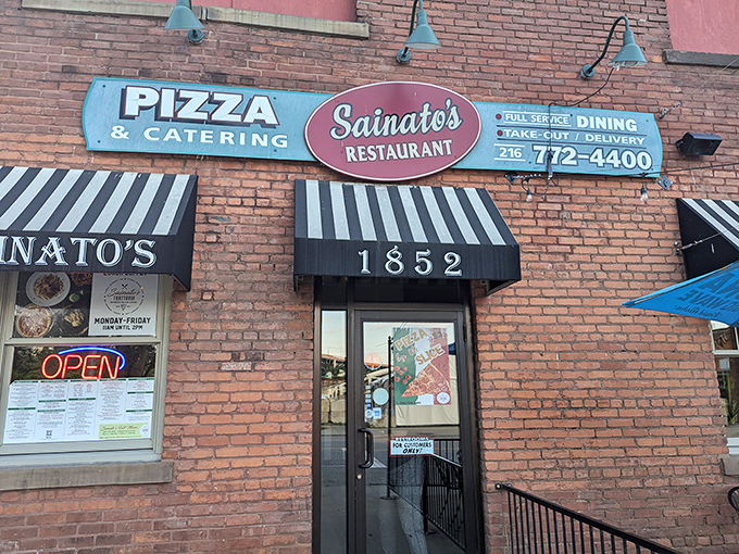 The brick fortress of flavor! Sainato's unassuming exterior in Cleveland's Flats district hides culinary treasures that have Ohioans making pilgrimages from across the state.