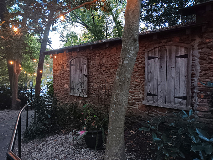 Stone walls and wooden doors that whisper "important meat experiences happen here." The Peddler's fairy tale exterior promises culinary enchantment within.