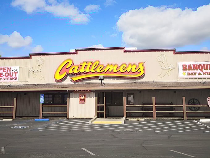 The unassuming exterior of Cattlemens hides a carnivore's paradise within. Like finding a diamond in a haystack, but the haystack is delicious too.