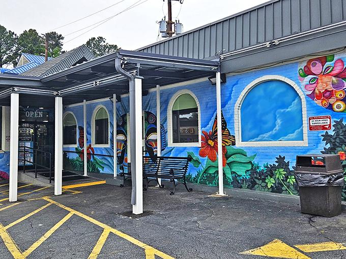 The vibrant mural outside El Rey Del Taco isn't just decoration&mdash;it's a colorful promise of the authentic flavors waiting inside this Buford Highway gem.