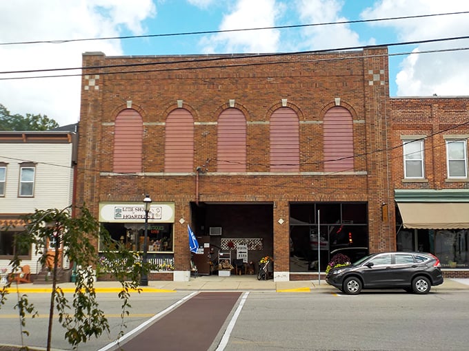 Historic brick buildings line Allegan's downtown, where time seems to slow down just enough to let you appreciate the architectural details that modern strip malls forgot.