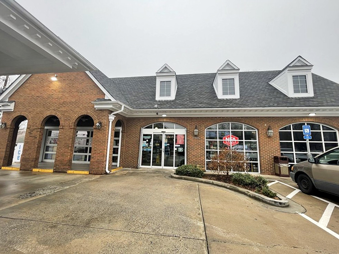 Hiding in plain sight! This unassuming Chevron gas station in Dunwoody houses one of Georgia's most celebrated burger joints, proving great food doesn't need fancy digs.