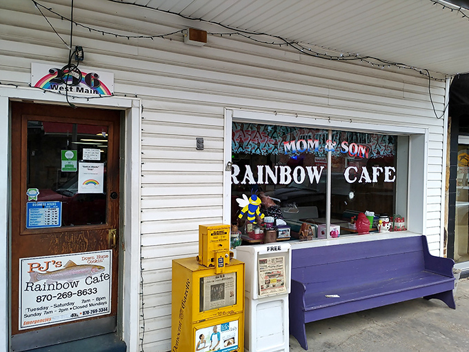 The rainbow sign beckons like a promise &ndash; this unassuming stone facade in Mountain View hides culinary treasures worth discovering. 