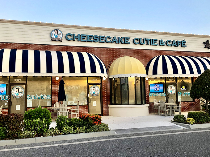 Those blue and yellow awnings aren't just for show&mdash;they're like a beacon guiding hungry travelers to cheesecake paradise on Anna Maria Island.